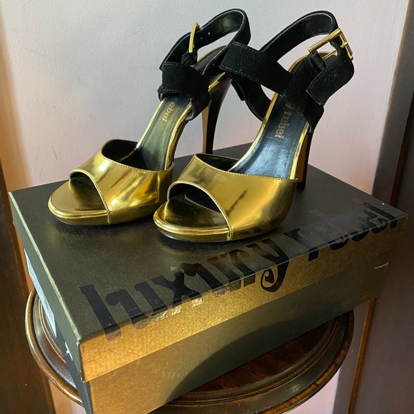 luxury rebel | Shoes | Luxury Rebel Gold Platform Stiletto Sandals Nwt ...